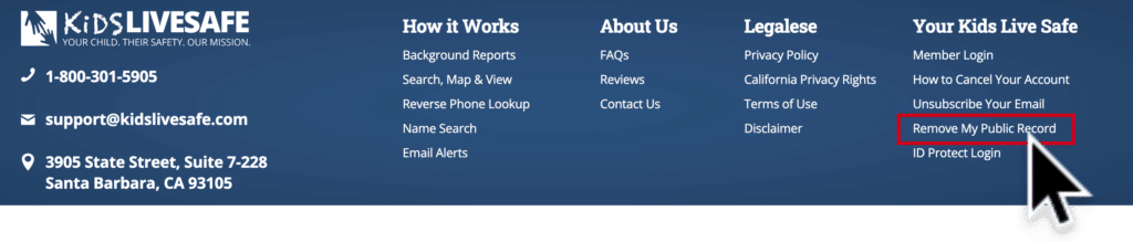 Kids Live Safe: How to Opt Out of Kids Live Safe - Optery