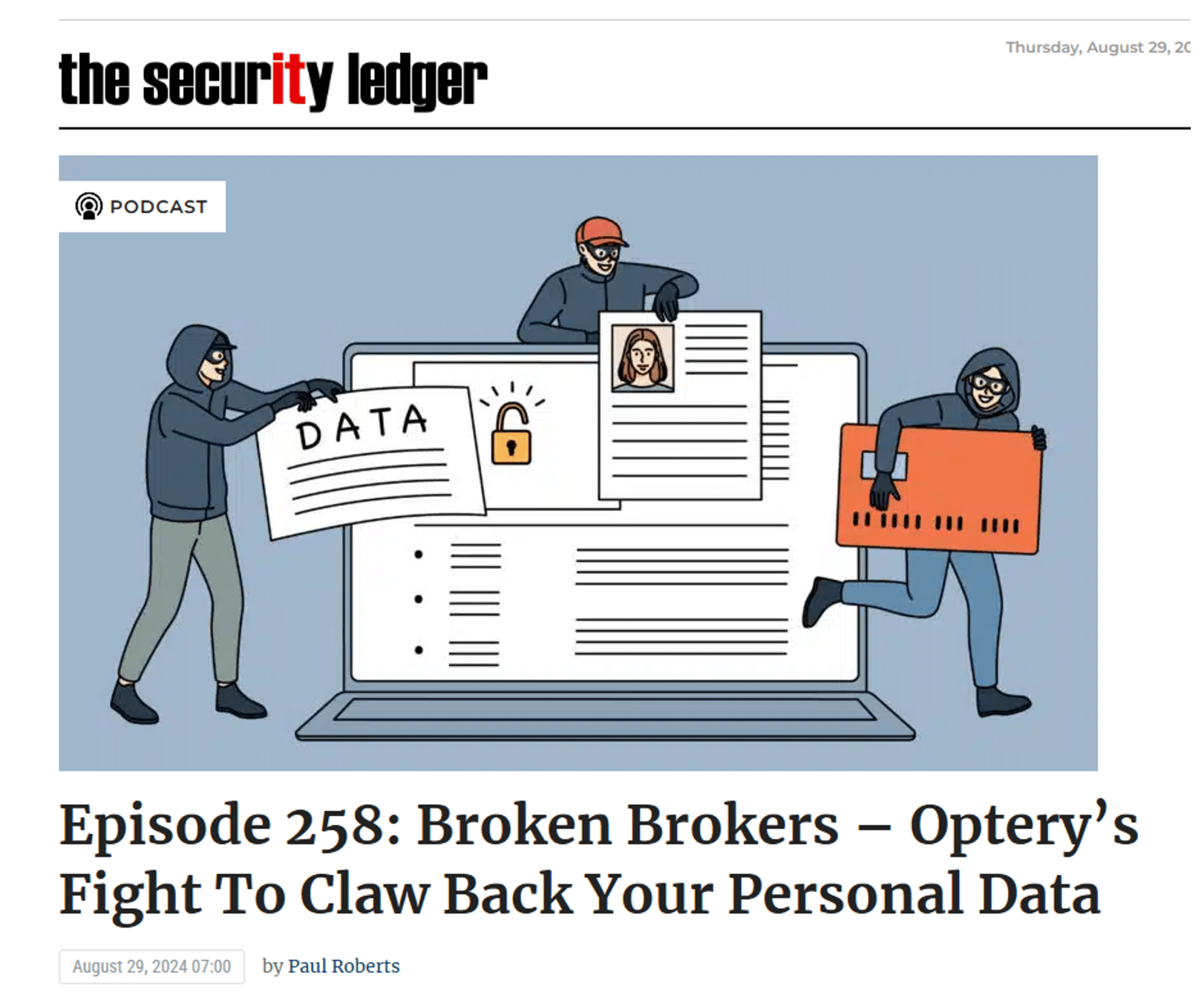 Optery CEO Featured on "Security Ledger" Podcast